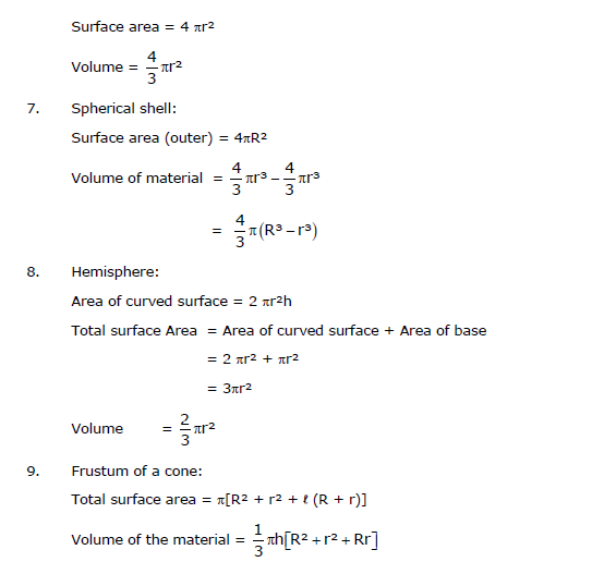 CBSE Class 10 Mathematics Surface Area And Volume Notes Set D CBSE Class 10 Mathematics Surface Area And Volume Notes Set D